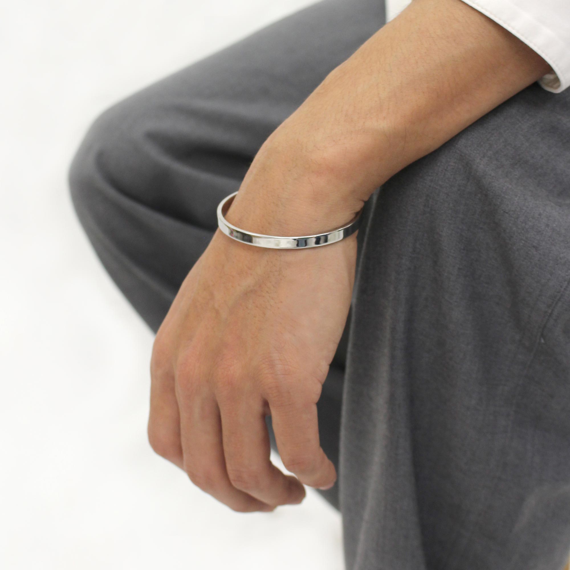 B31 stainless - flat bangle - silver – VAYA CON DIOS